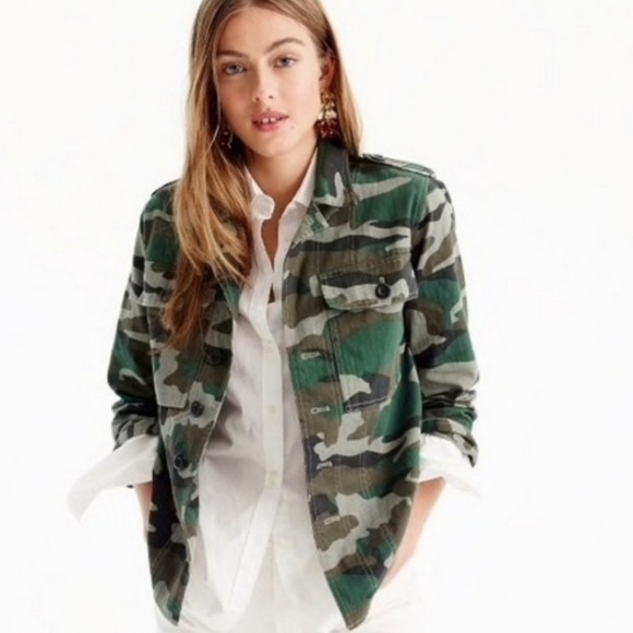 J. Crew | Jackets & Coats | J Crew Camo Lightweight Jacket | Poshmark